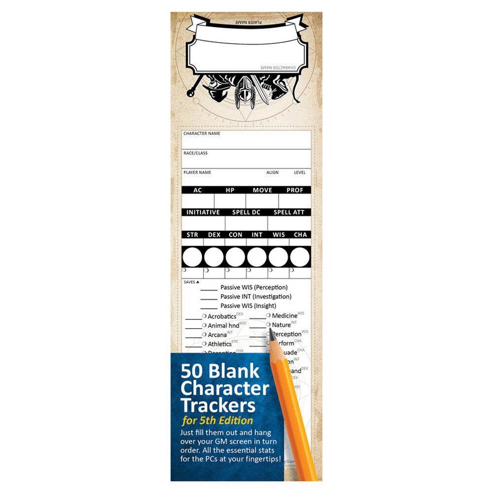 Blank Character Trackers DnD 5e | ala Tompkins TCG
